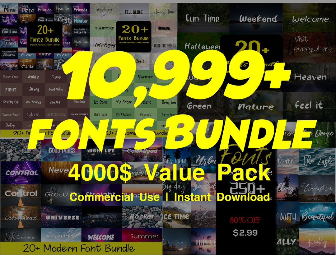10K Modern Font Bundle for Commercial Use, Fonts Collection,cricut ...