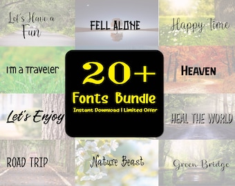 20 FONTS Handwriting Font Bundle Vol. 3, Font Bundle for Cricut ...