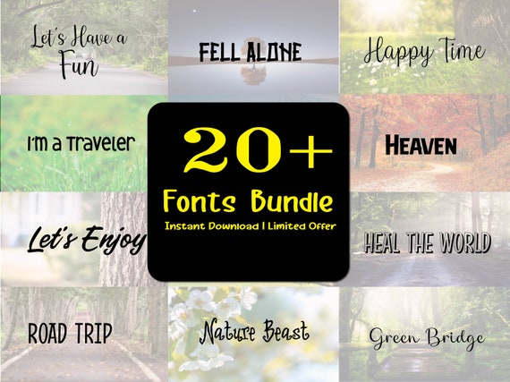 Handwriting Font Bundle 20 Craft Fonts Font Bundle for | Etsy