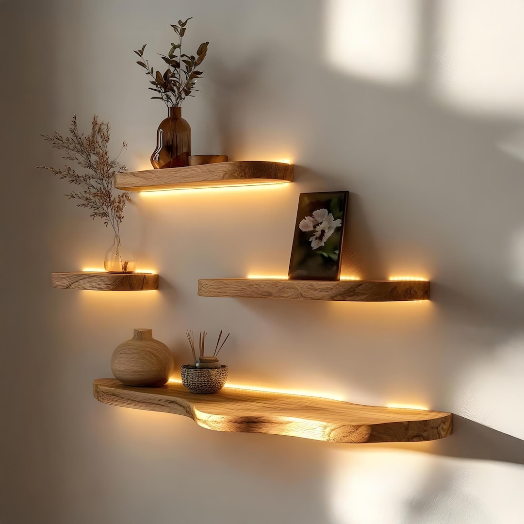 Rustic Wood Floating Shelf, Small Wooden Shelf for Wall Decor, Entryway ...