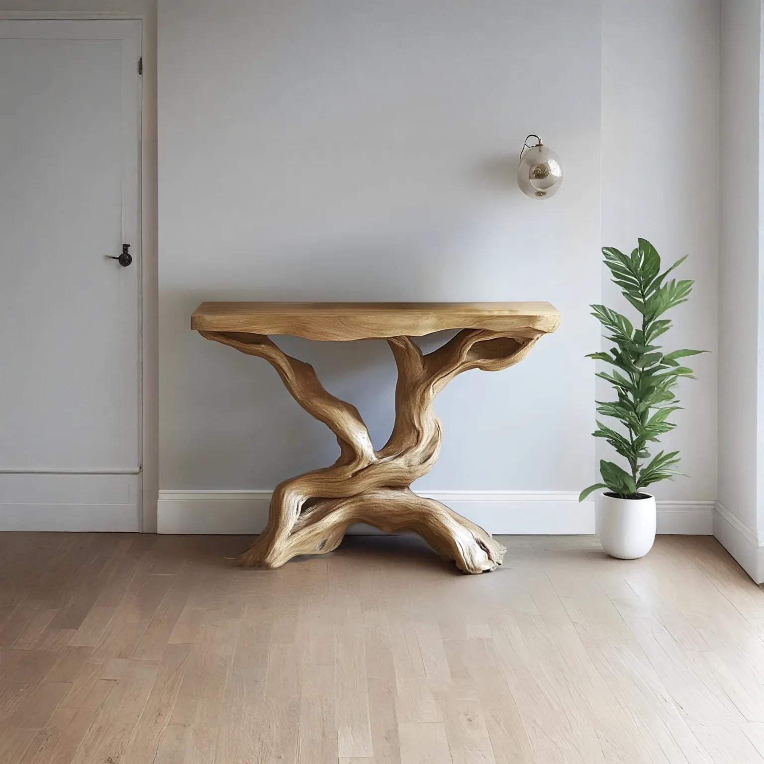 Live Edge Wood Console Table – Custom Handmade Entryway Table, Modern ...