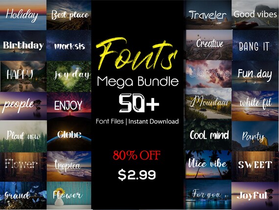 50 Modern Font Bundle for Commercial Use Fonts - Etsy
