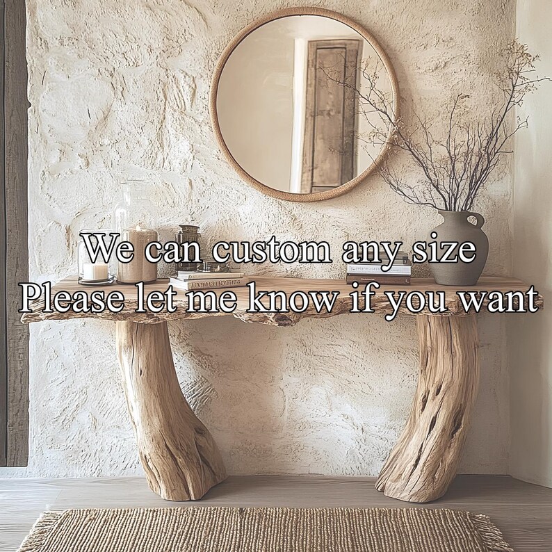 Rustic Live Edge Reclaimed Wood Console Table – Custom Size Hallway ...