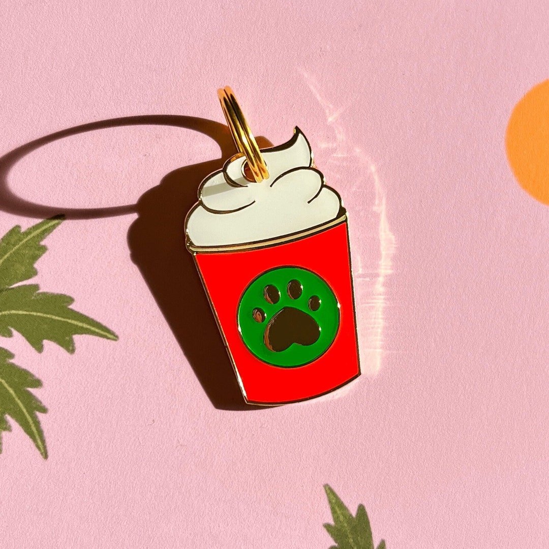 Pupcup Puppuccino Pet ID Collar Tag Holiday Dog Mom Dog - Etsy