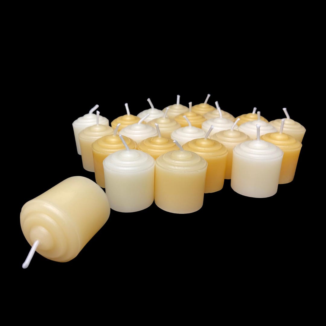 Small Votive Candles Natural 100% Pure Beeswax Votives Bulk Bees Wax ...
