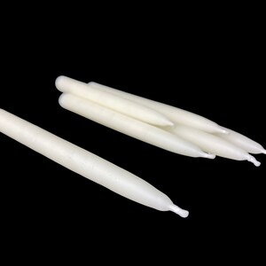 6 Taper Candles 1/2 Inch Diameter Taper Candle 100% White Beeswax 0.5 ...