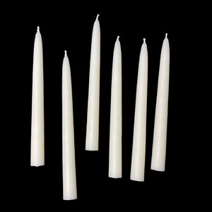 6 Taper Candles 1/2 Inch Diameter Taper Candle 100% White Beeswax 0.5 ...