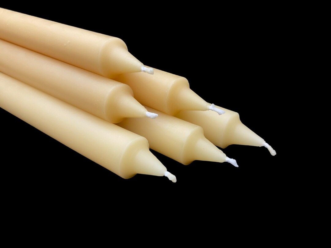Cream Taper Candles Made From Cappings Beeswax - 100% Beeswax Taper ...