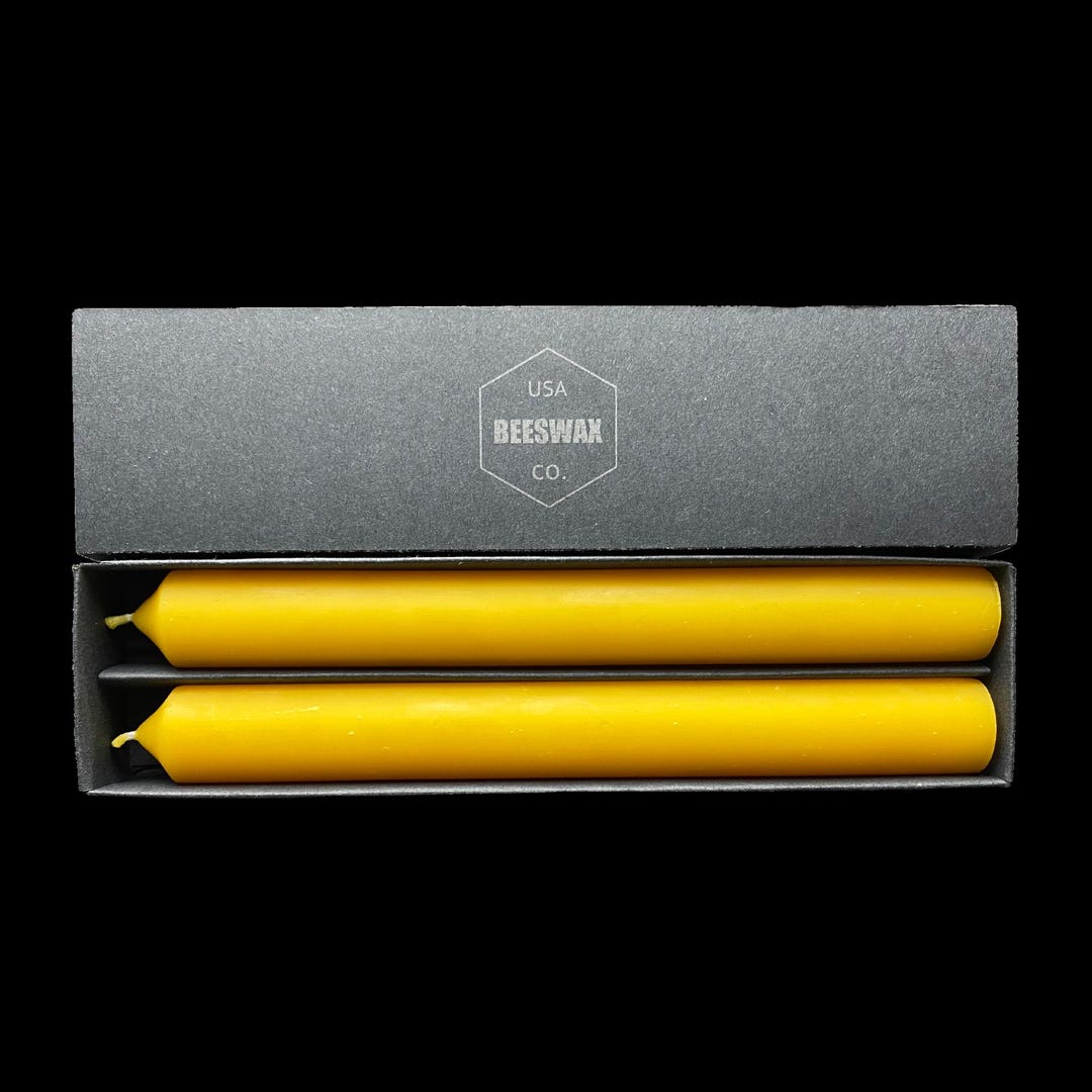 9" Tall X 1" Wide Taper Candles | 100% Beeswax Tapers | One Inch Base ...