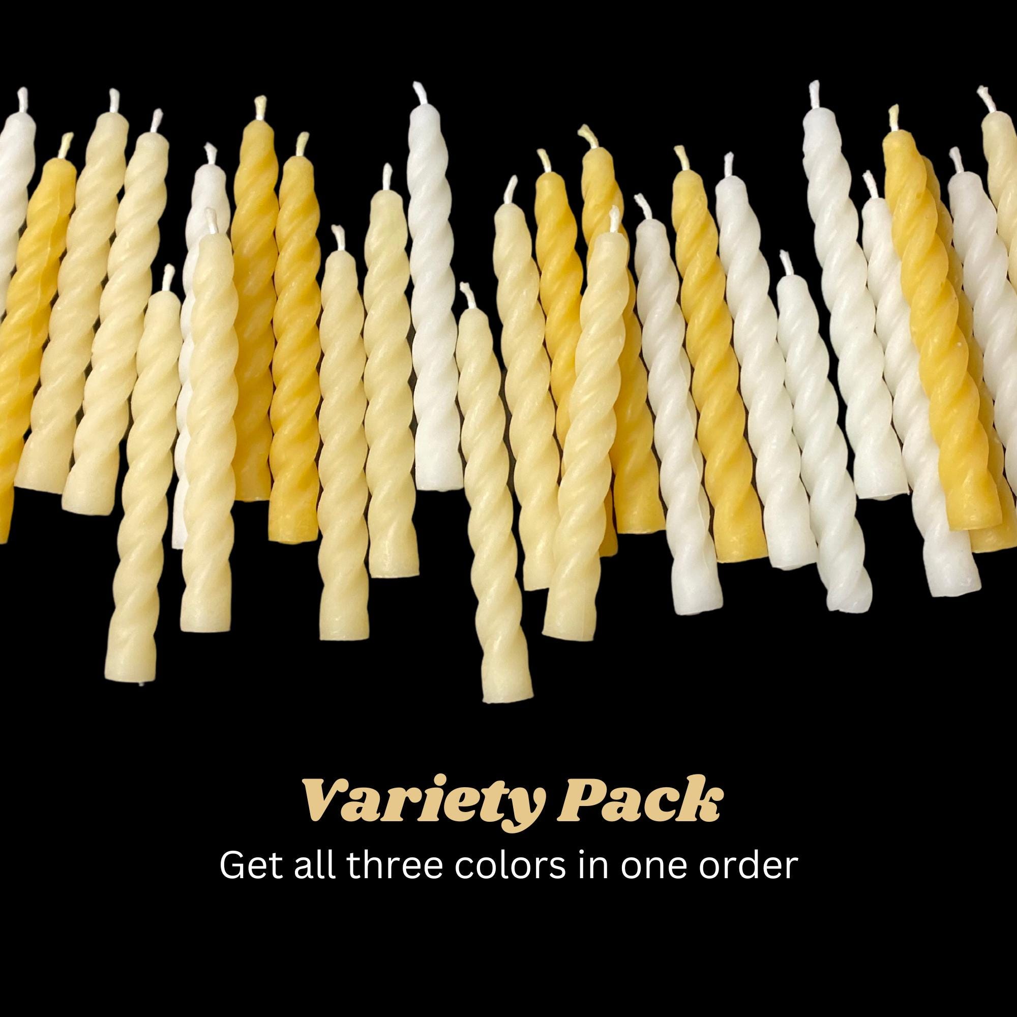 Cream Small Spiral Taper Candles, Twisted — 4 Inch Beeswax Set of 12 - Etsy