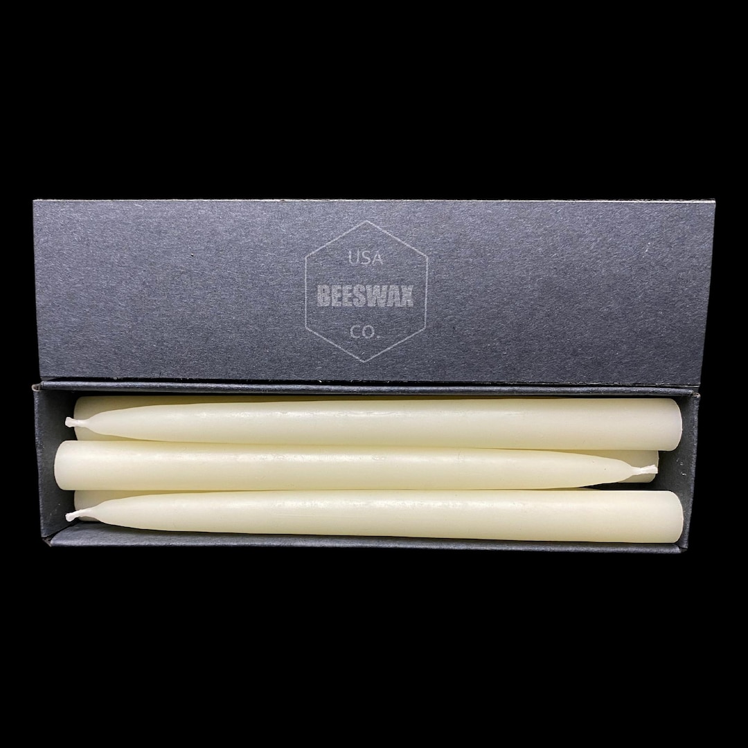 6” Taper Candles - 1/2 Inch Diameter Taper Candle | 100% White Beeswax ...