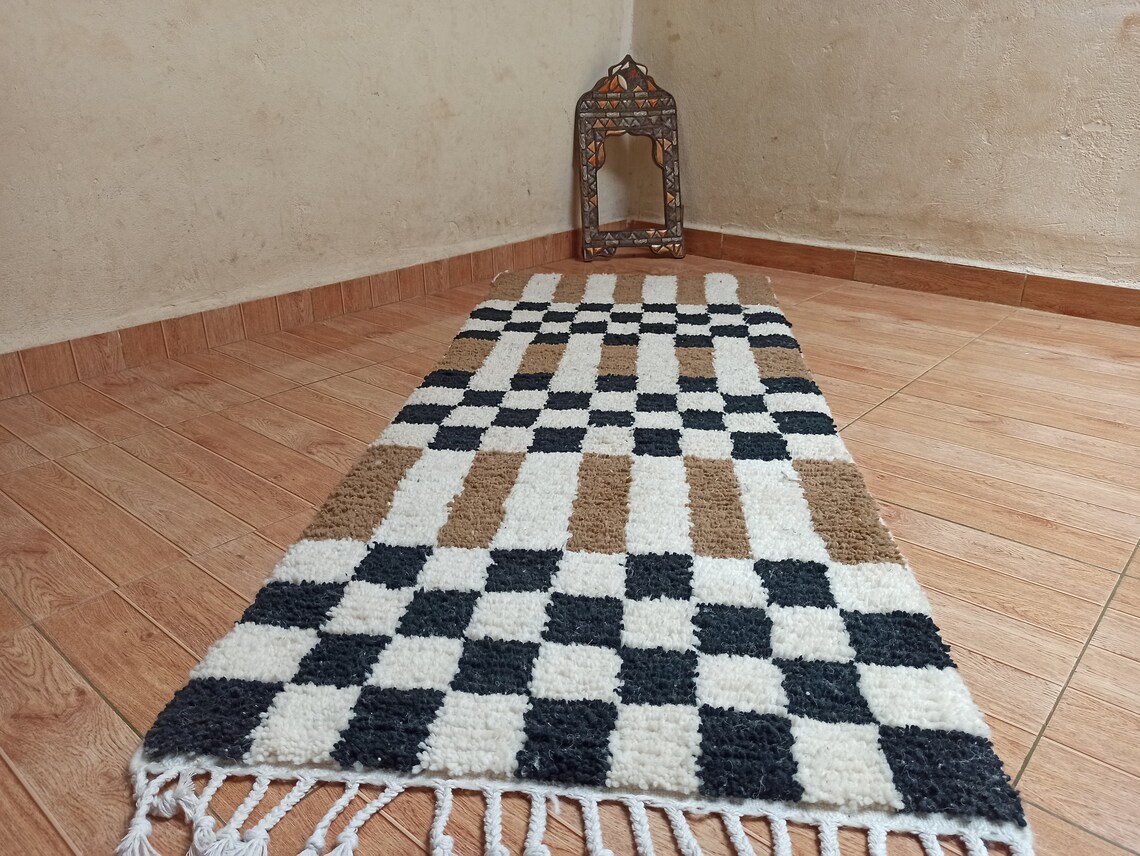 Checkered Carpet ''grand Checkered ''black | Etsy