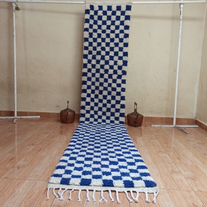 Checkered Rug Runner - Etsy