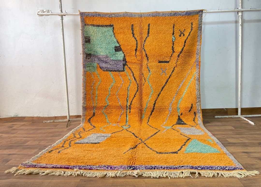 Custom Moroccain Rug , Oronge Beni Ourain Rug,handmade Rug ,large Area ...