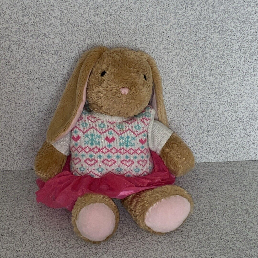 Brown Bunny Build A Bear Plush Pink Ears Feet Nose 15 With Dress - Etsy