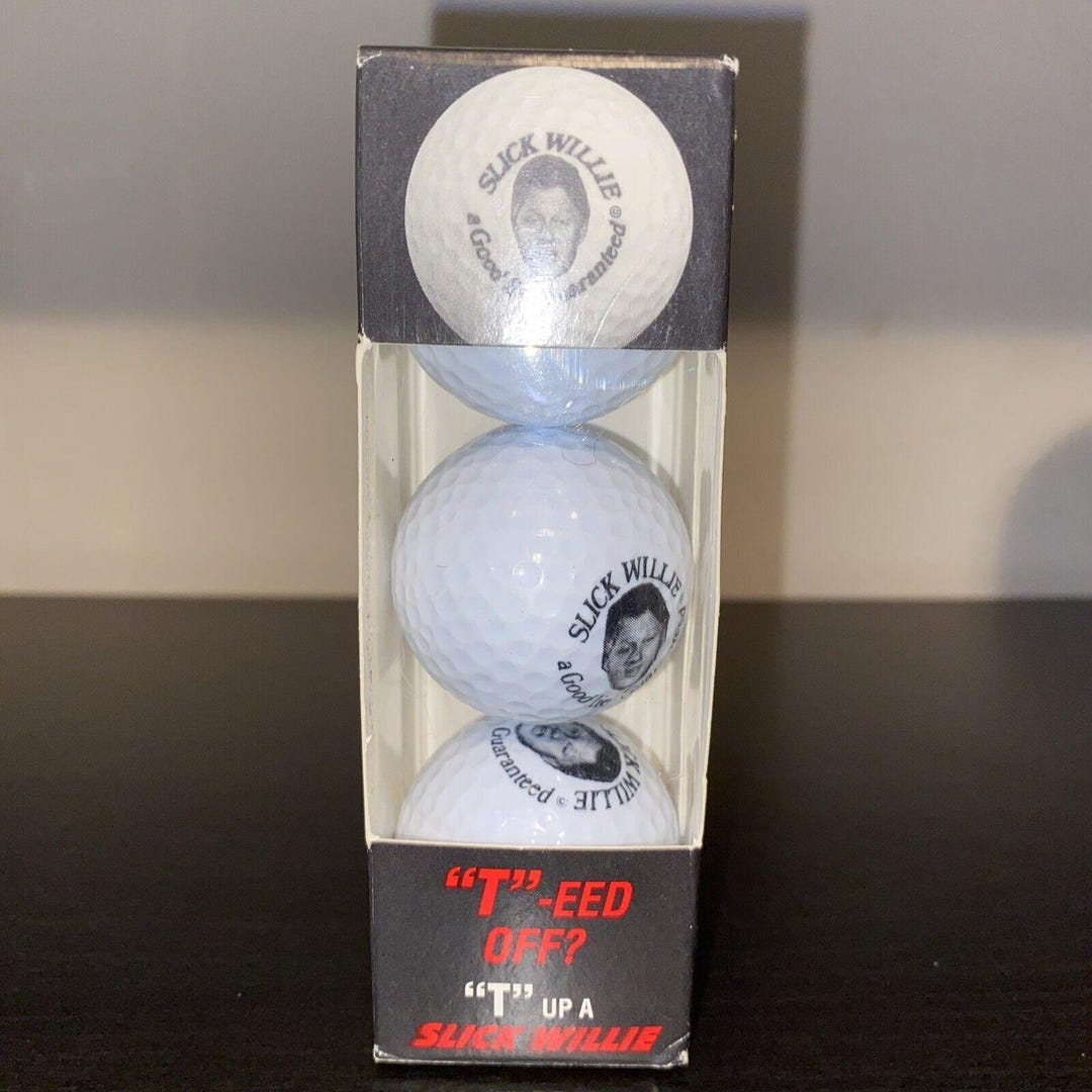 Vintage the Slick Willie President Bill Clinton Golf Ball NIB 3 Balls White - Etsy