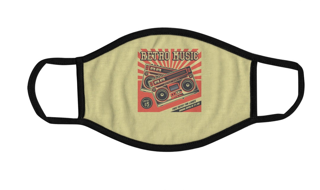 Retro Music Tape Recorder Face Mask Reusable Cotton and - Etsy