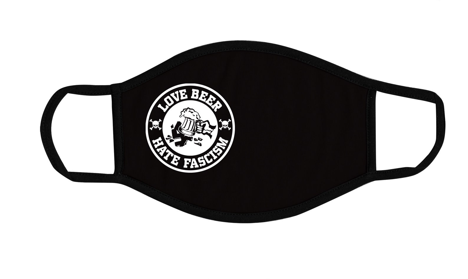 Love Beer Hate Fascism Face Mask, Reusable Cotton and Polyester, 2 ...