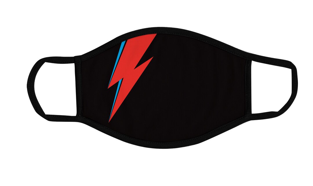 Ziggy Stardust Thunderworld Face Mask, Reusable Cotton and Polyester, 2 ...