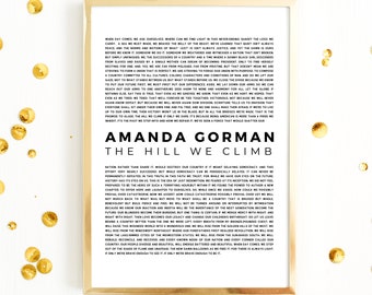 Amanda Gorman Poem, Set of 2, the Hill We Climb, There is Always Light ...