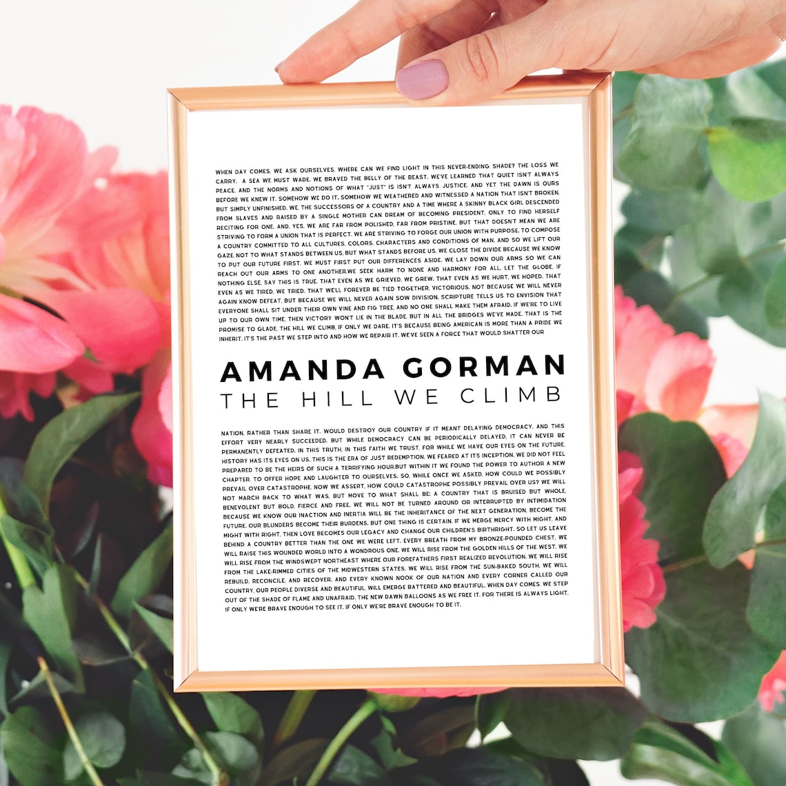 Amanda Gorman Poem, Inauguration Quote Print, There is Always Light ...