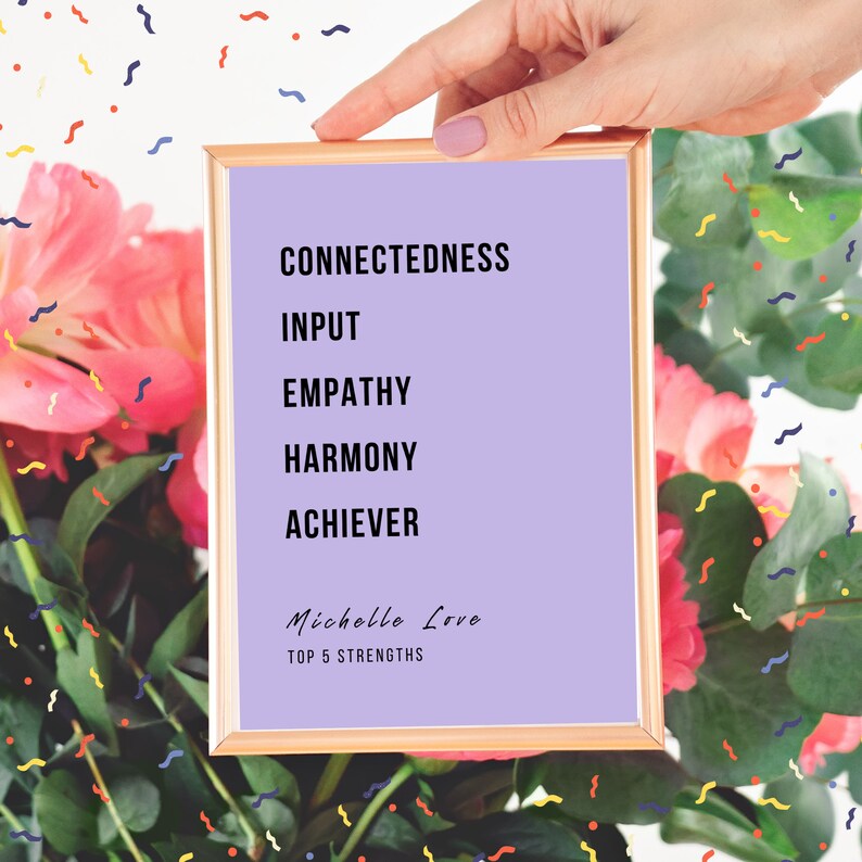 Top 5 Strengths Personalized Custom Digital Print | Lavender & Modern ...