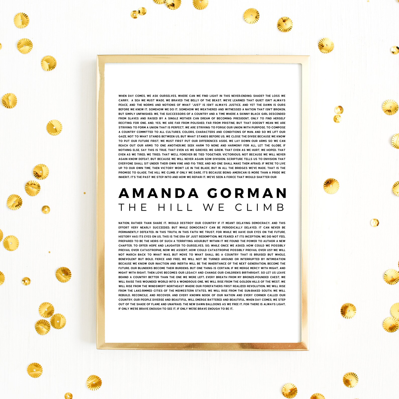 Amanda Gorman Poem, Set of 2, the Hill We Climb, There is Always Light ...