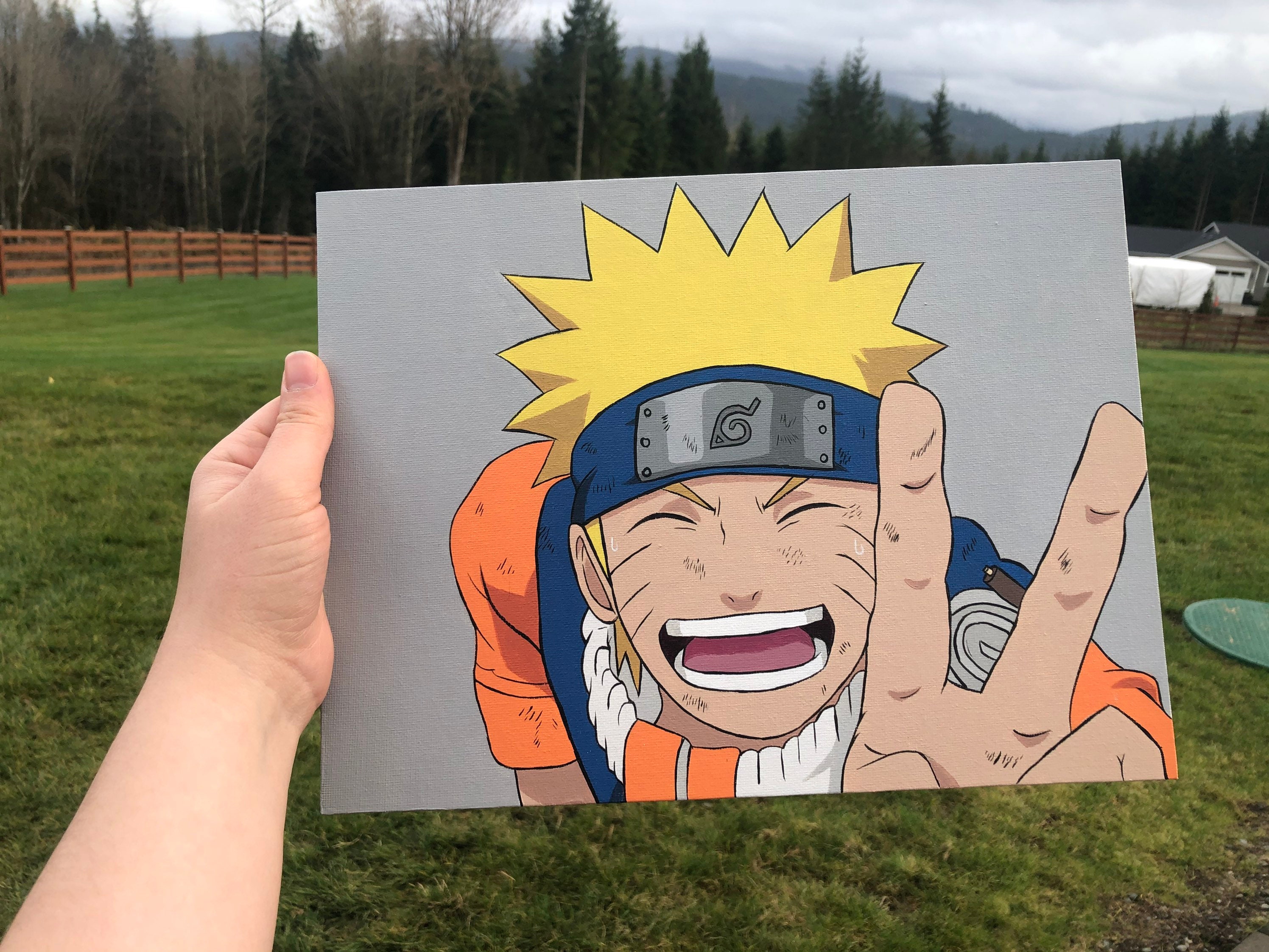Custom Anime Painting W Solid Background - Etsy