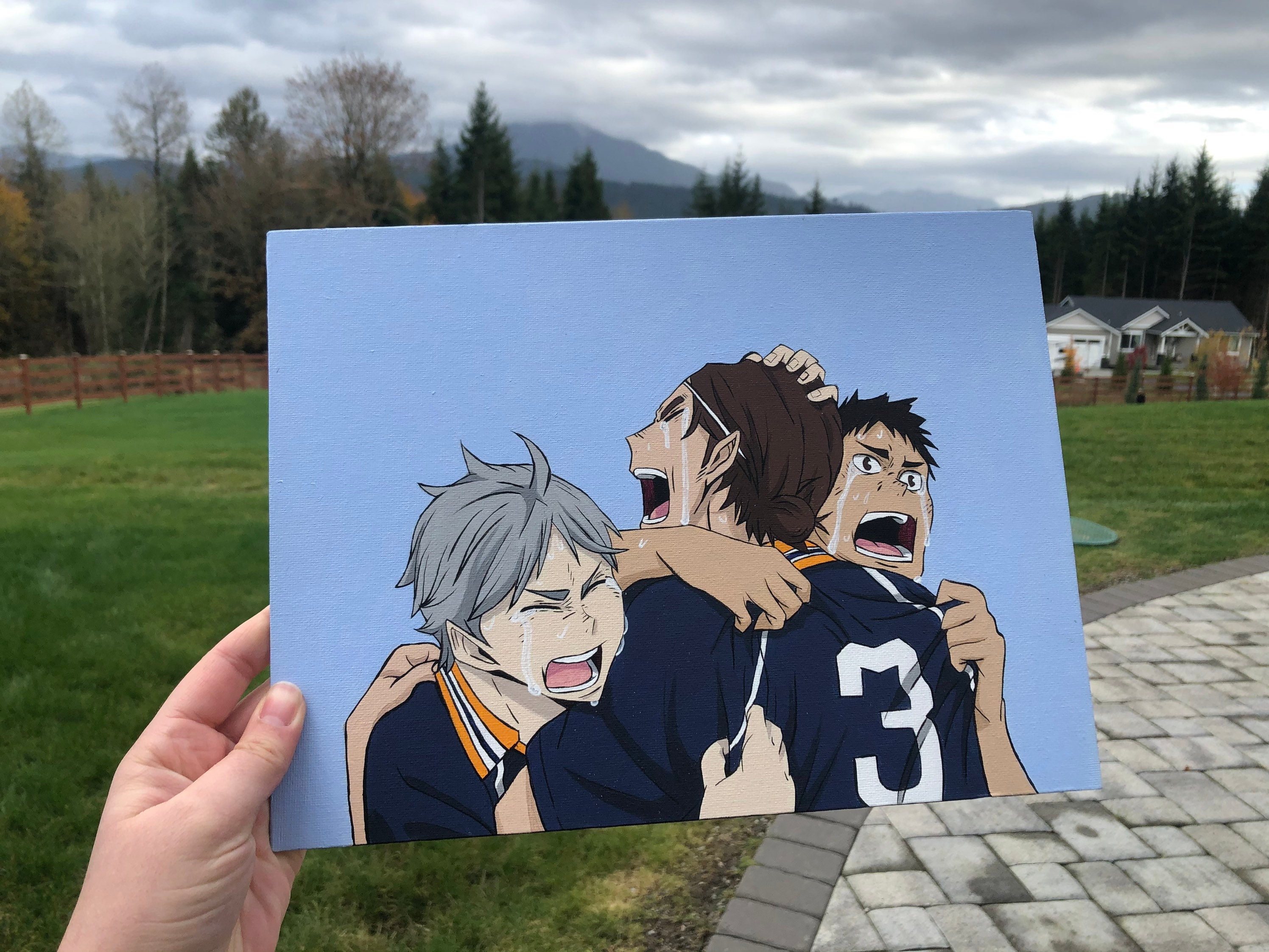 Custom Anime Painting W Solid Background - Etsy