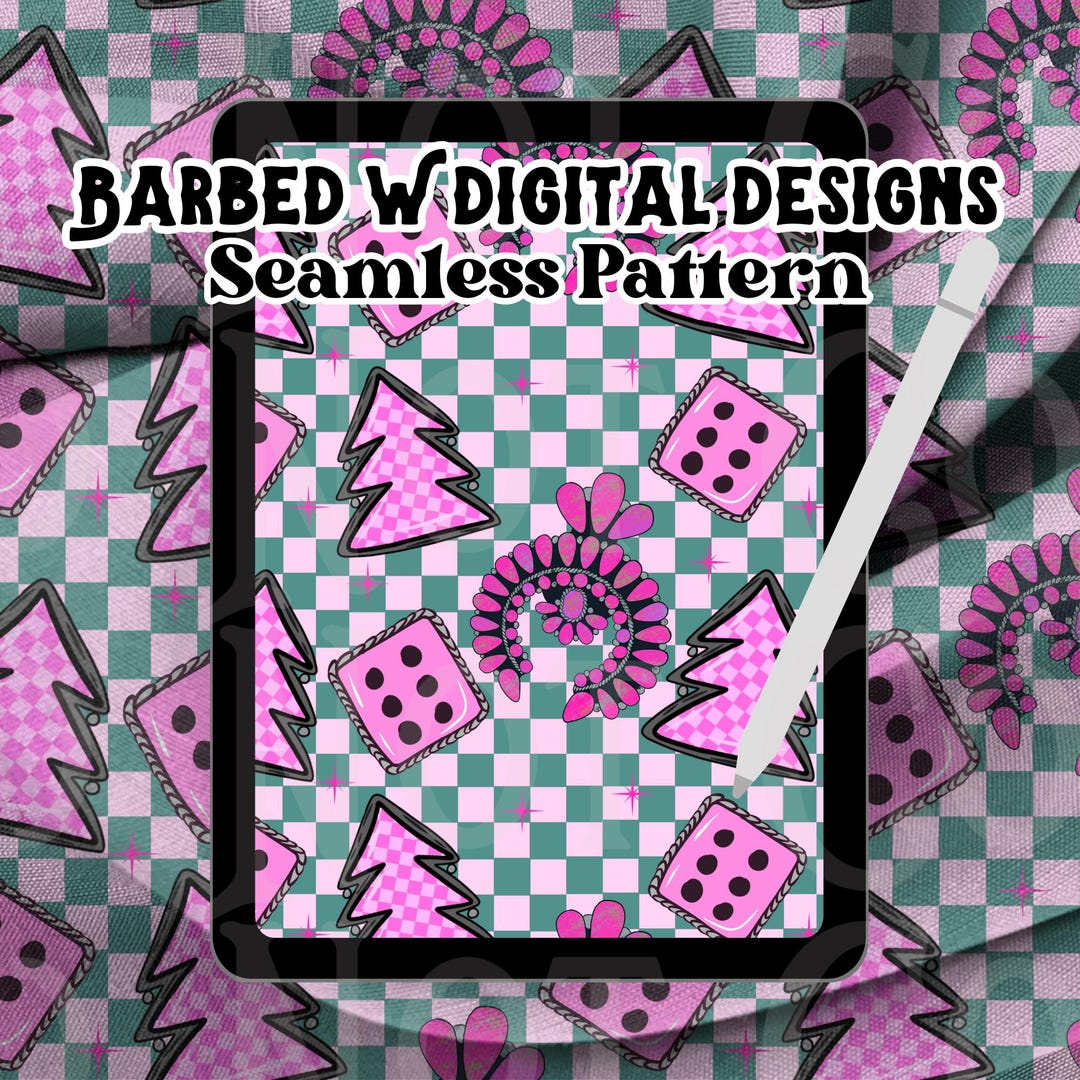 Christmas Seamless Pattern Png, Western Christmas Png, Yallternative ...