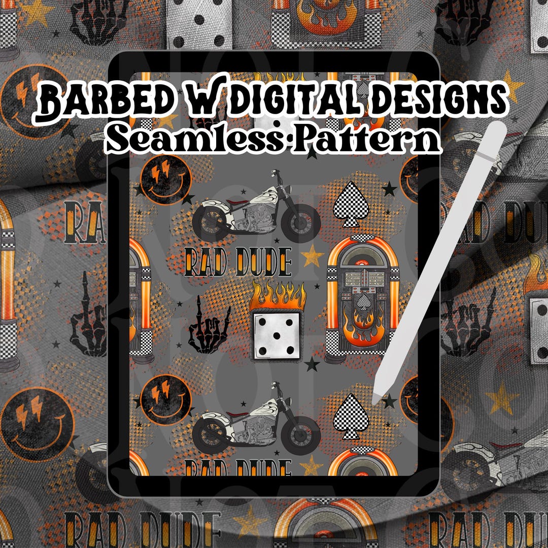 Motorcycle Seamless Pattern, Boys Pattern, Jukebox Png, Motorcycle Png ...