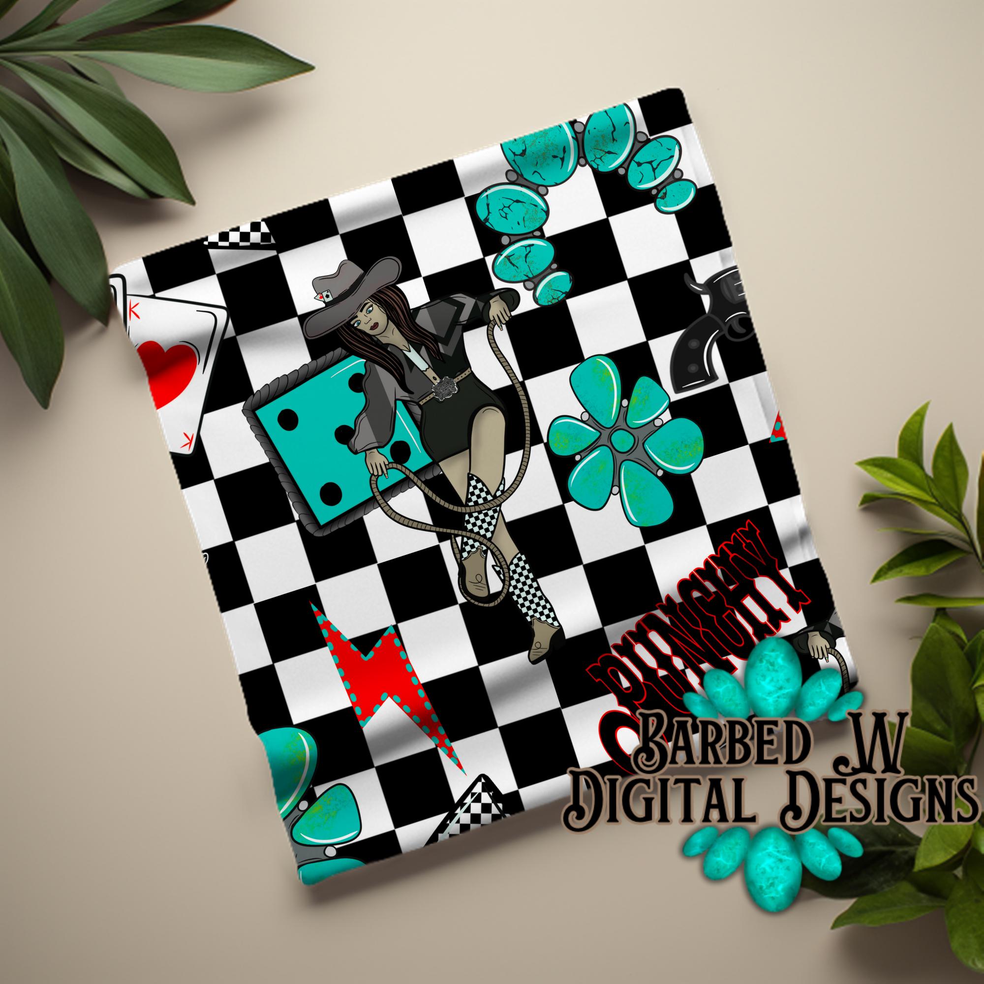 Punchy Cowgirl Seamless Pattern: Yallternative Western Design (PNG ...