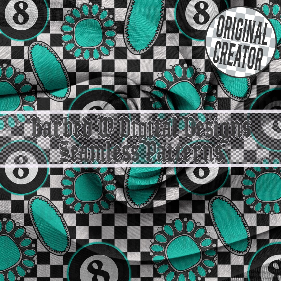 Yallternative Seamless Pattern: Turquoise Western Cowgirl Design (PNG ...