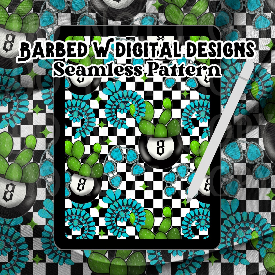 Yallternative Seamless Pattern, Western Png, Turquoise Png, Cowgirl Png ...