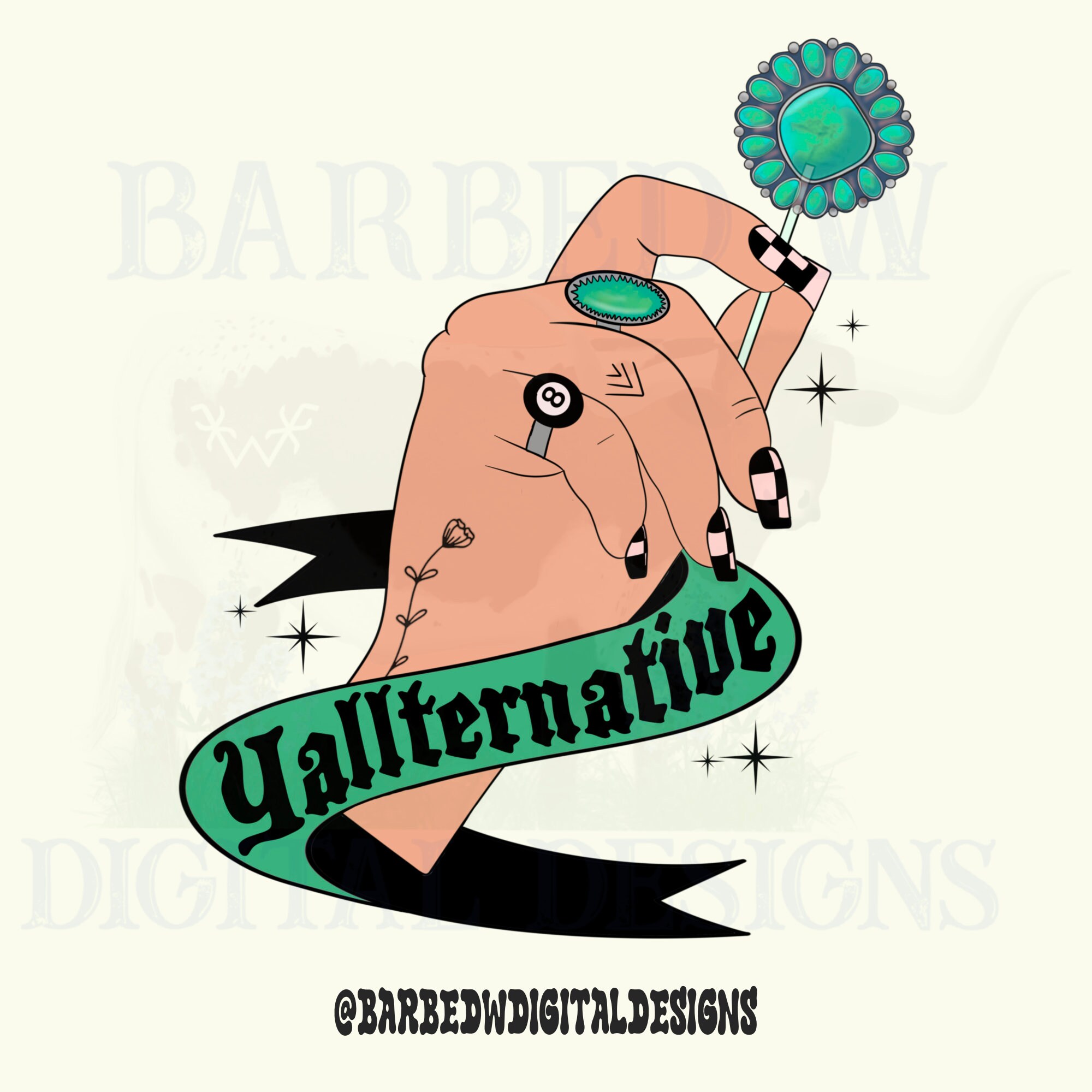 Yallternative Png Bundle, Seamless Pattern, Western Png, Turquoise Png ...