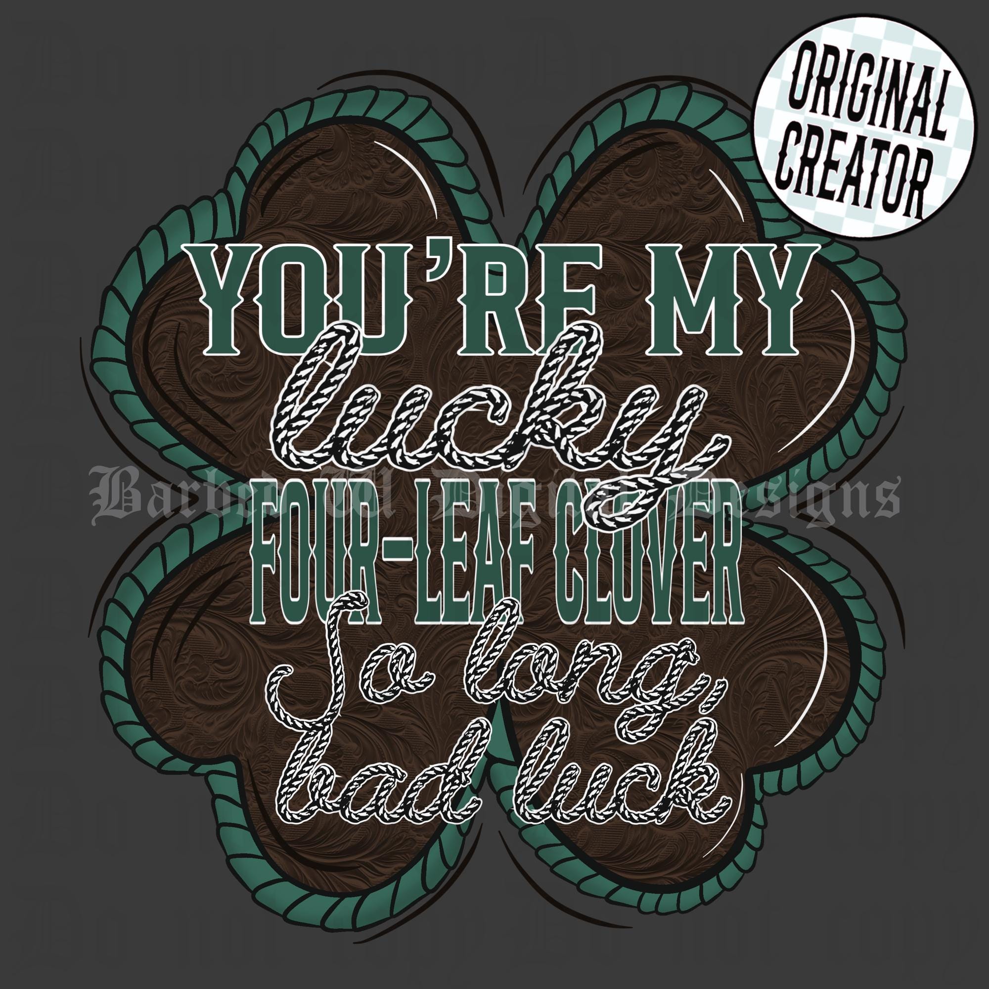 Western St Patrick's Day Shamrock PNG: Cowboy Four Leaf Clover (digital ...