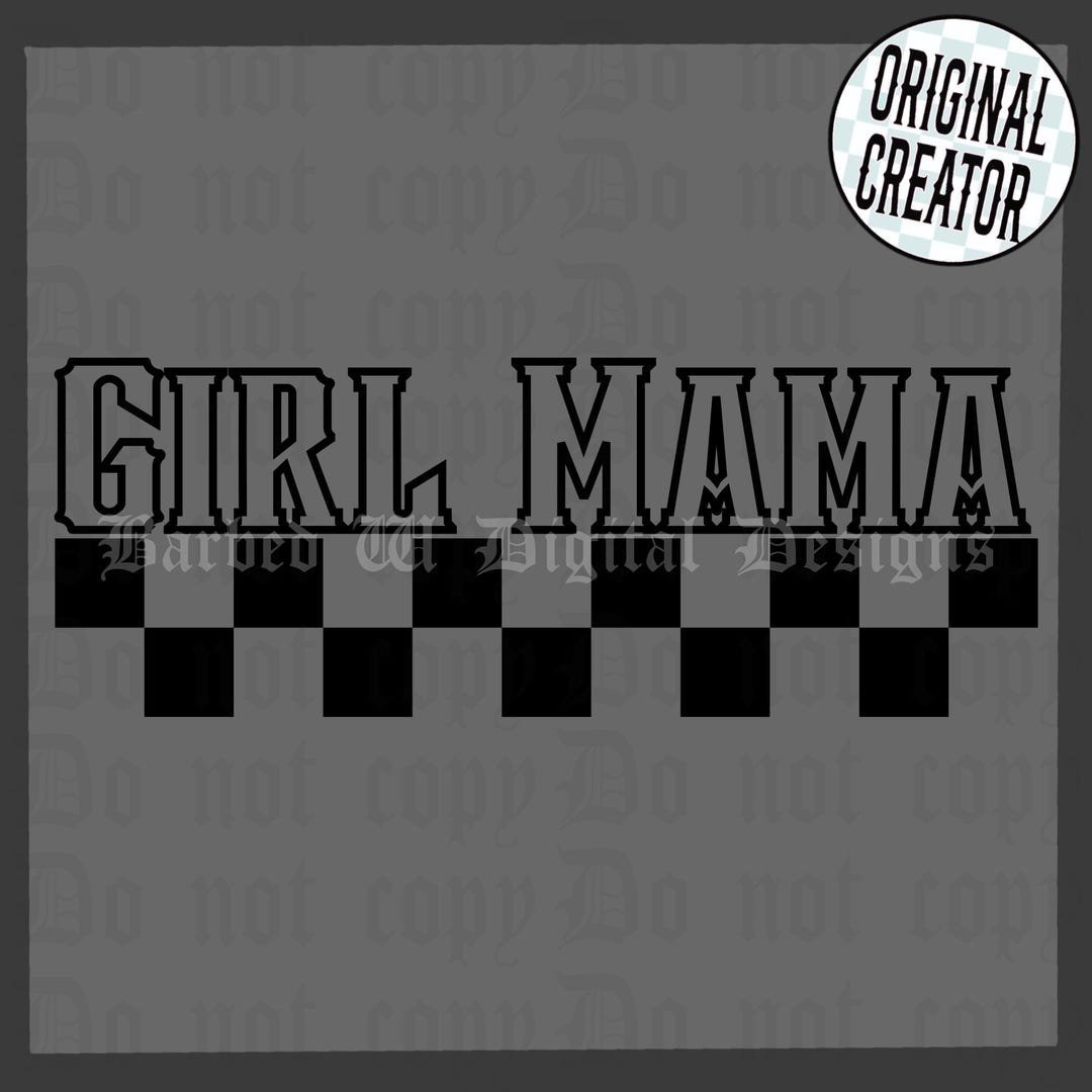 Girl Mama Checkers PNG: Trendy Design (digital File) - Etsy
