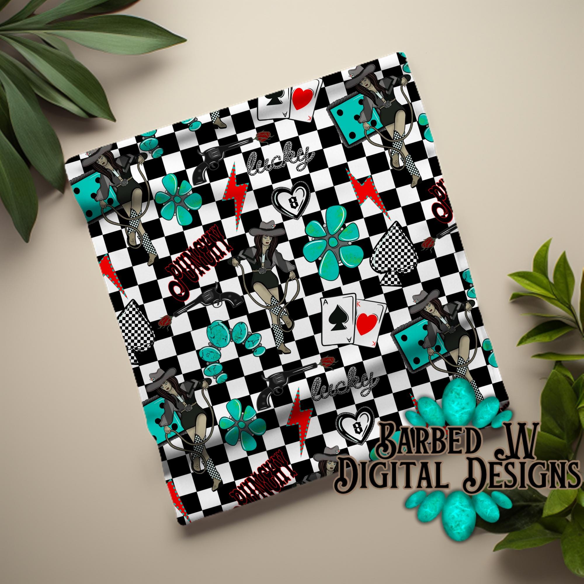 Punchy Cowgirl Seamless Pattern: Yallternative Western Design (PNG ...