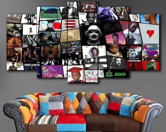 All Rappers Canvas Wall Art, Hip-hop Canvas Print, Popular Musicians ...