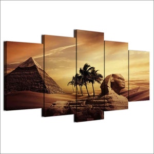 Egyptian Pyramids Wall Art 5 Piece Canvas Print Painting - Etsy