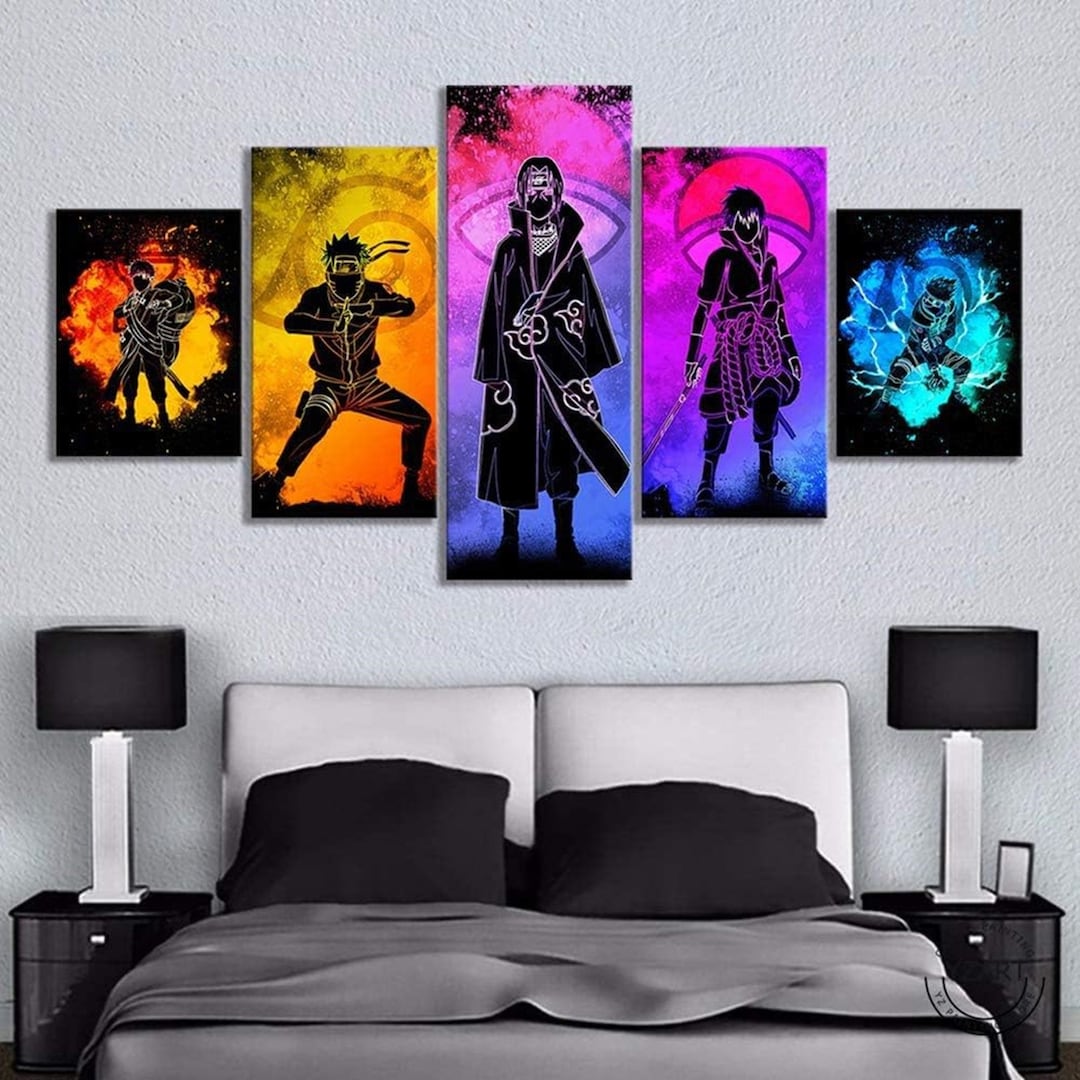 Anime Poster Wall Art Decor Print 5 Piece Canvas GIFT for Him - Etsy