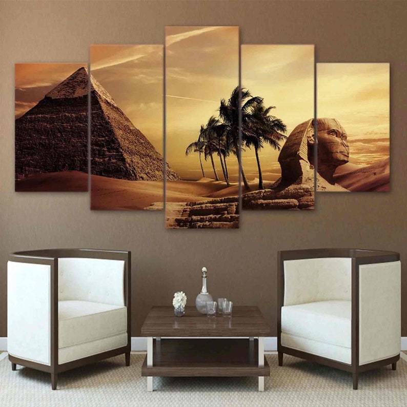 Egyptian Pyramids Wall Art 5 Piece Canvas Print Painting - Etsy