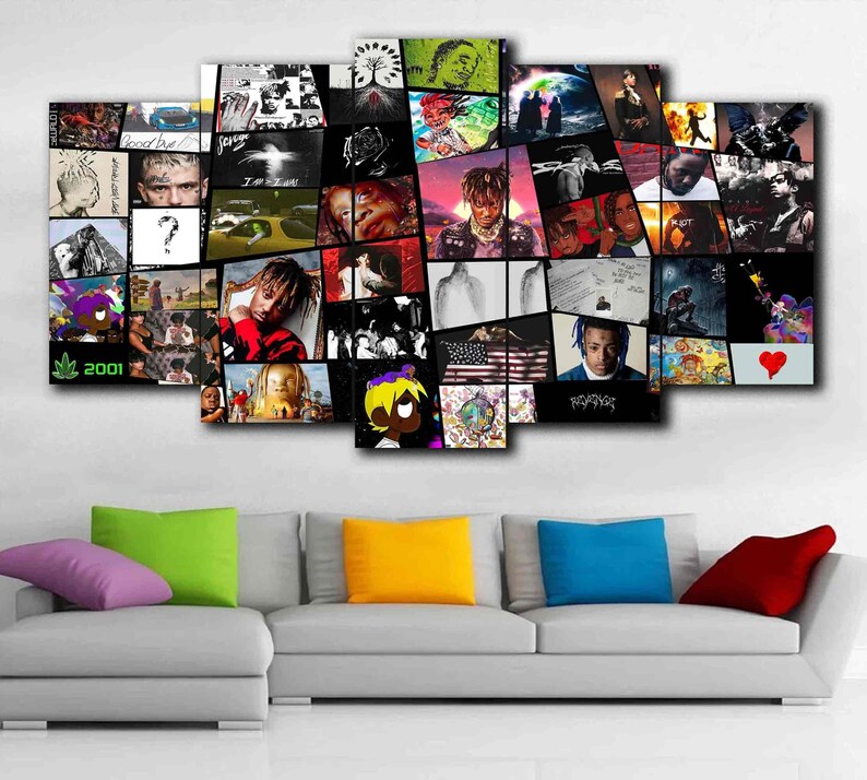 Hip Hop Wall Art Stretched Framed Canvas Rap Album Cover Poster ...