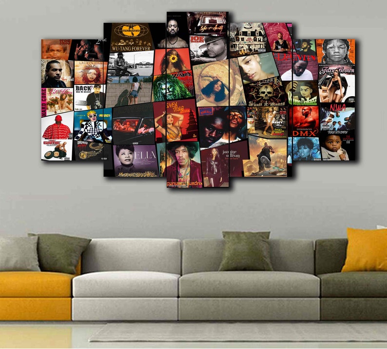 Hip Hop Wall Art Stretched Framed Canvas Rap Album Cover Poster ...