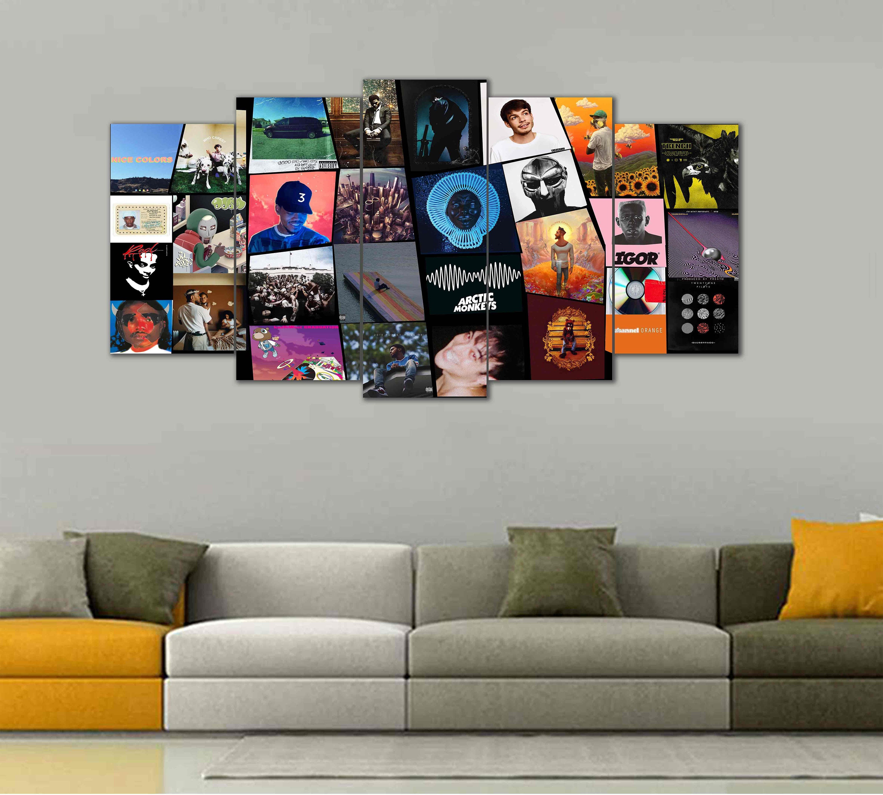 Hip Hop Wall Art Stretched Framed Canvas Rap Album Cover Poster ...