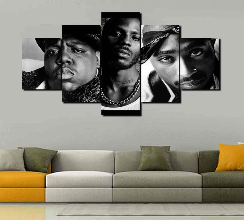 Hip Hop Wall Art Stretched Framed Canvas Rap Album Cover Poster ...