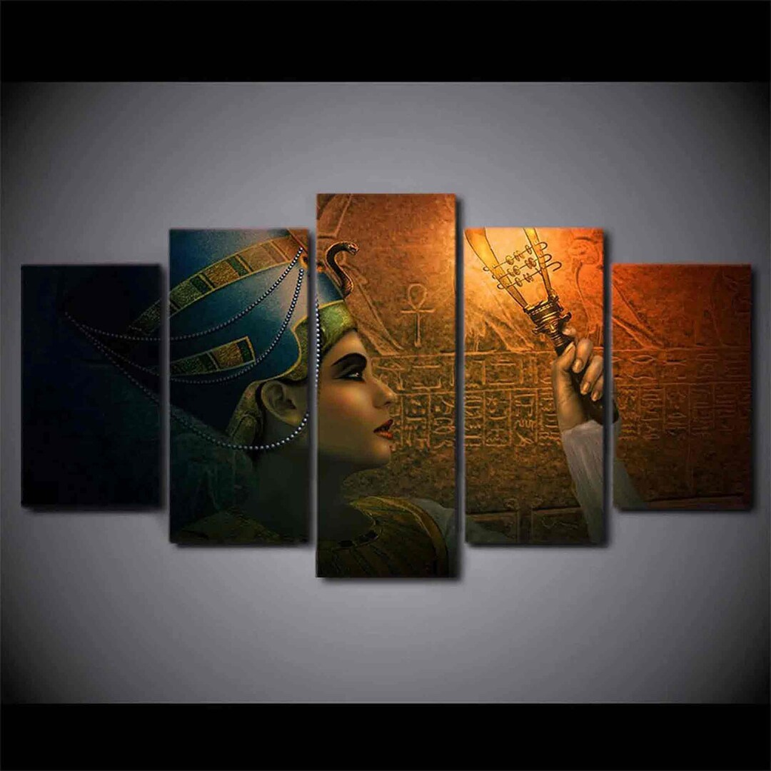 Nefertiti Egyptian Wall Art Painting 5 Piece Canvas Decor Print - Etsy