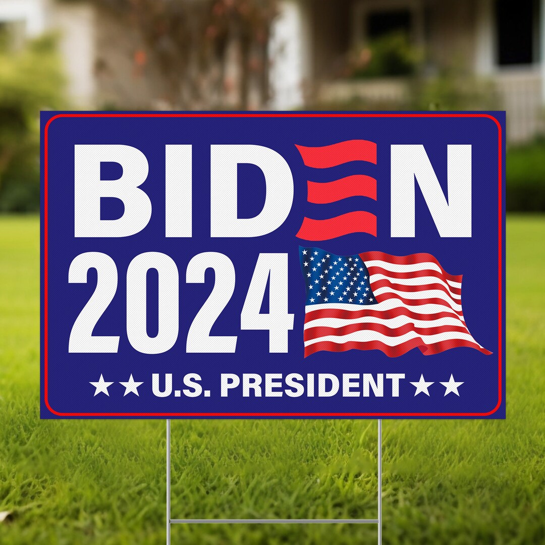 Biden 2024 Yard Sign, Coroplast Biden Sign Joe Biden President Election ...