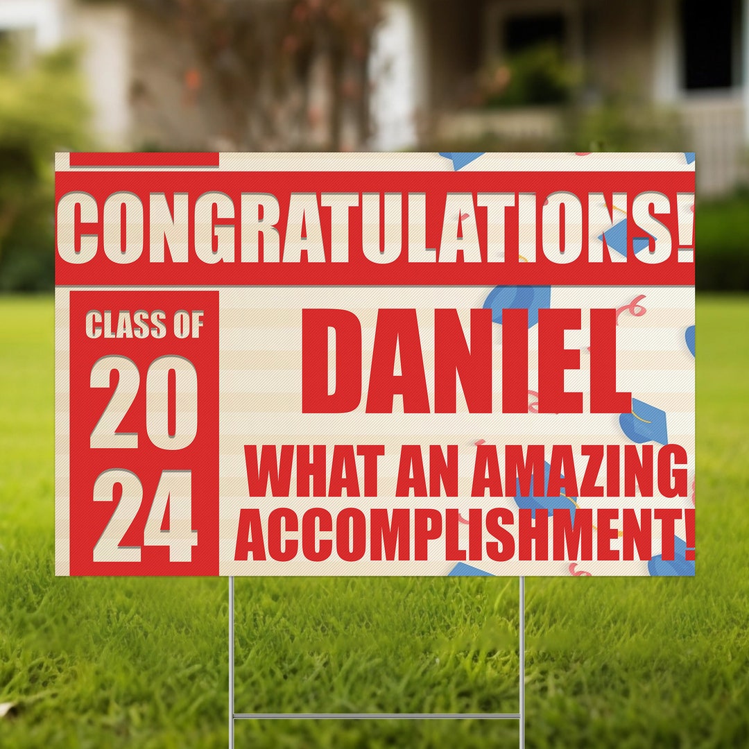 Graduation Senior Sign 2024 With H-stake, Graduate Yard Sign ...