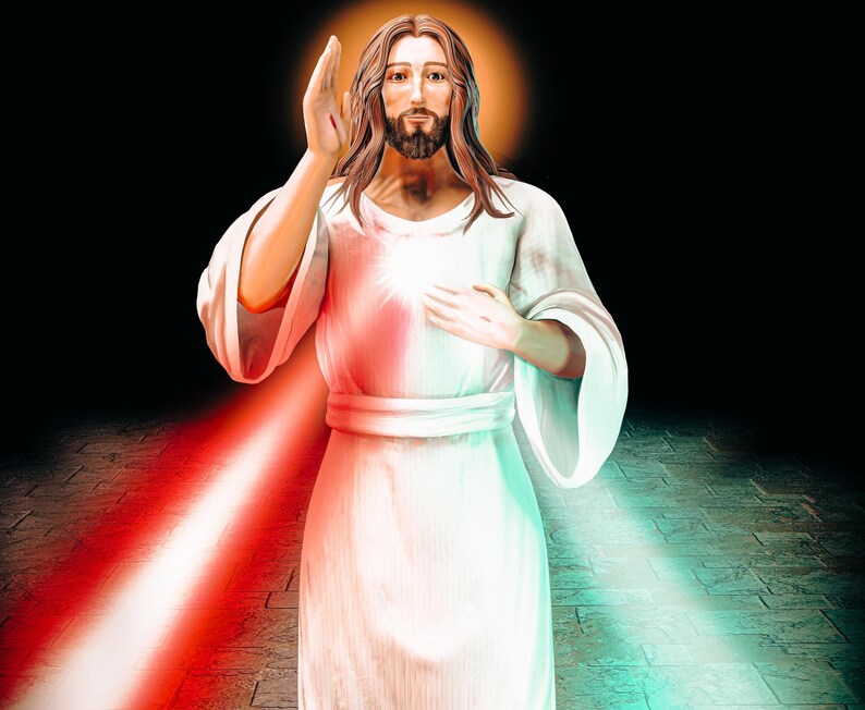 Divine Mercy Image Digital Download catholic Art Digital - Etsy